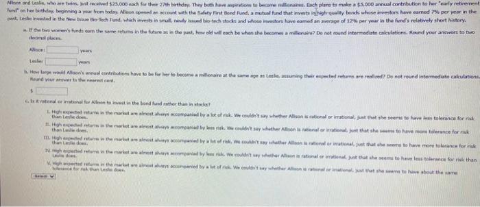 Solved itesnal ptecm. is Gien lenles 6ce. thas Leilie does. | Chegg.com