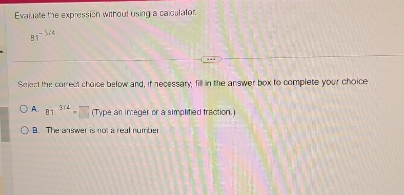 Solved Evaluate the expression without using a | Chegg.com