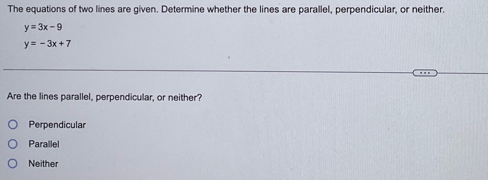 Solved The equations of two lines are given. Determine | Chegg.com