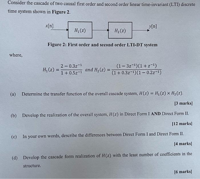 Solved Consider the cascade of two causal first order and | Chegg.com