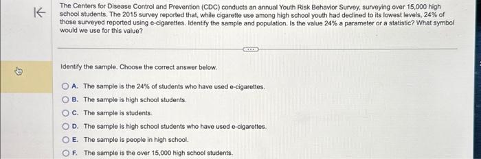 Solved The Centers for Disease Control and Prevention (CDC) | Chegg.com