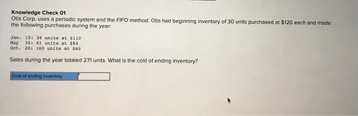 Solved Knowledge Check 01 Jameson Company uses average cost | Chegg.com