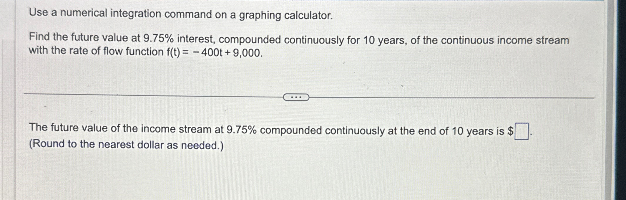Solved Use a numerical integration command on a graphing | Chegg.com