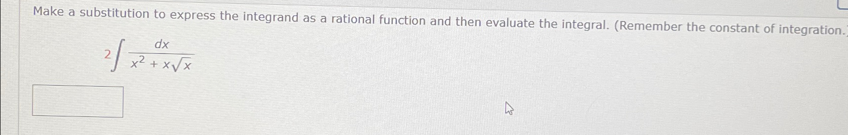 Solved Make a substitution to express the integrand as a | Chegg.com