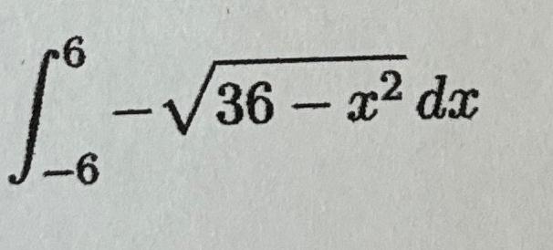 Solved ∫-66-36-x22dx | Chegg.com