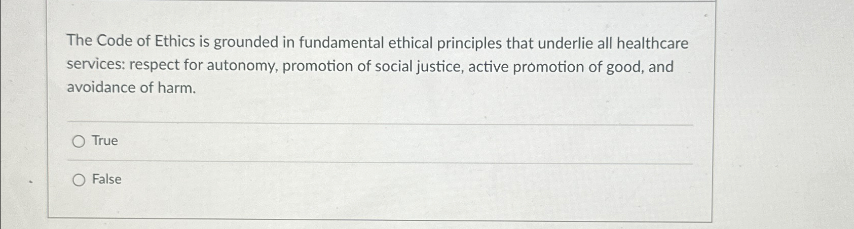 Solved The Code of Ethics is grounded in fundamental ethical | Chegg.com