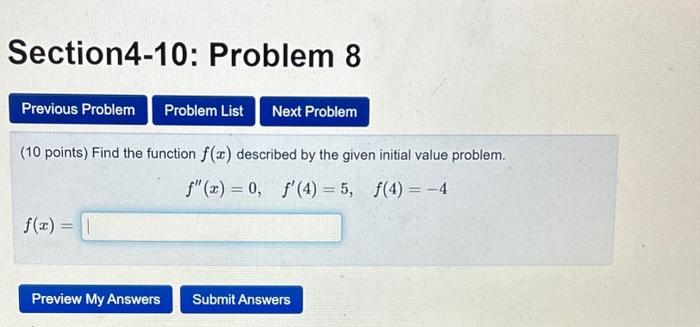 Solved (10 points) Find the function f(x) described by the | Chegg.com