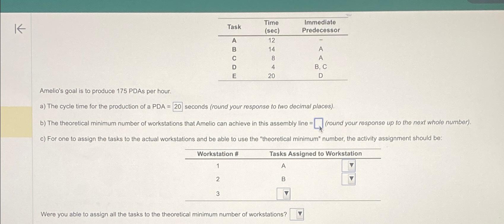 Solved \table[[Task,\table[[Time],[(sec) | Chegg.com
