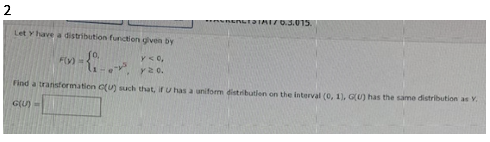 Solved Let Y ﻿have a distribution function given | Chegg.com
