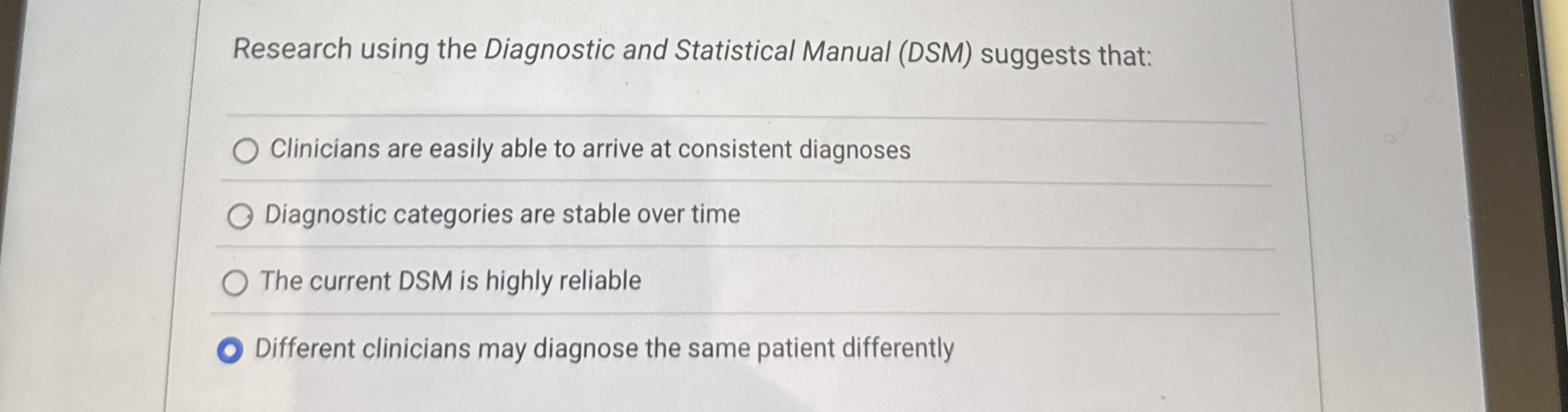 Solved Research using the Diagnostic and Statistical Manual | Chegg.com