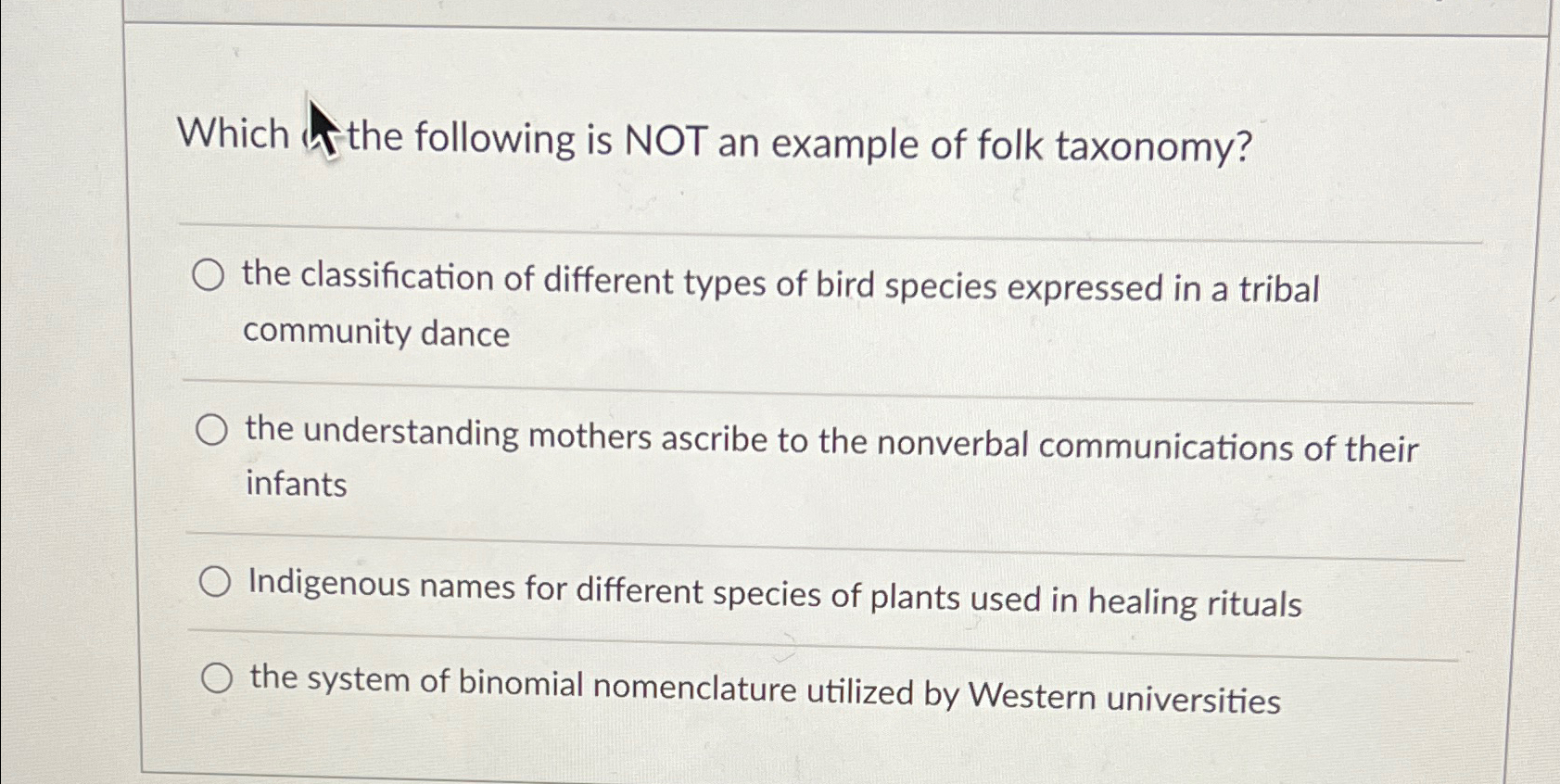 Solved Which the following is NOT an example of folk | Chegg.com