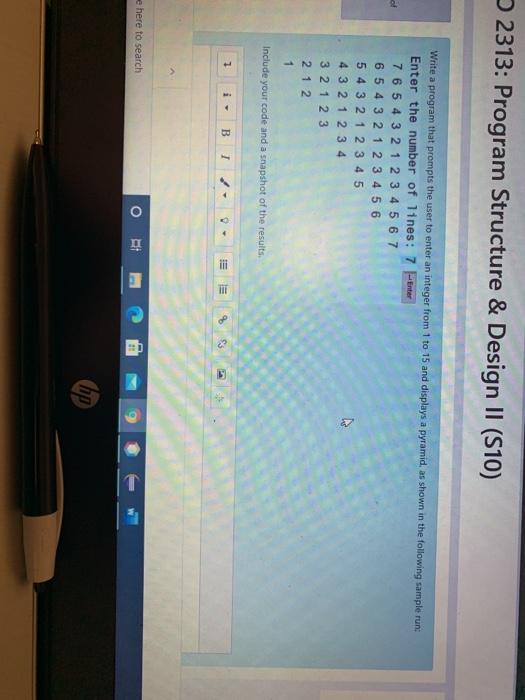 Solved 2313: Program Structure & Design II (510) of Write a | Chegg.com