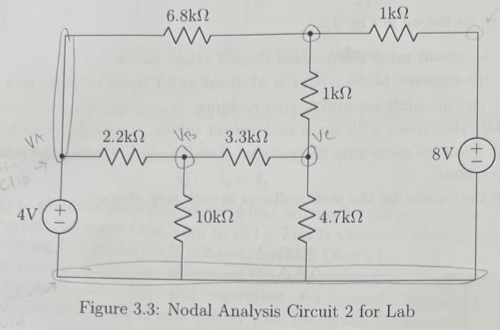 Solved Figure 3.3: Nodal Analysis Circuit 2 for Lab | Chegg.com