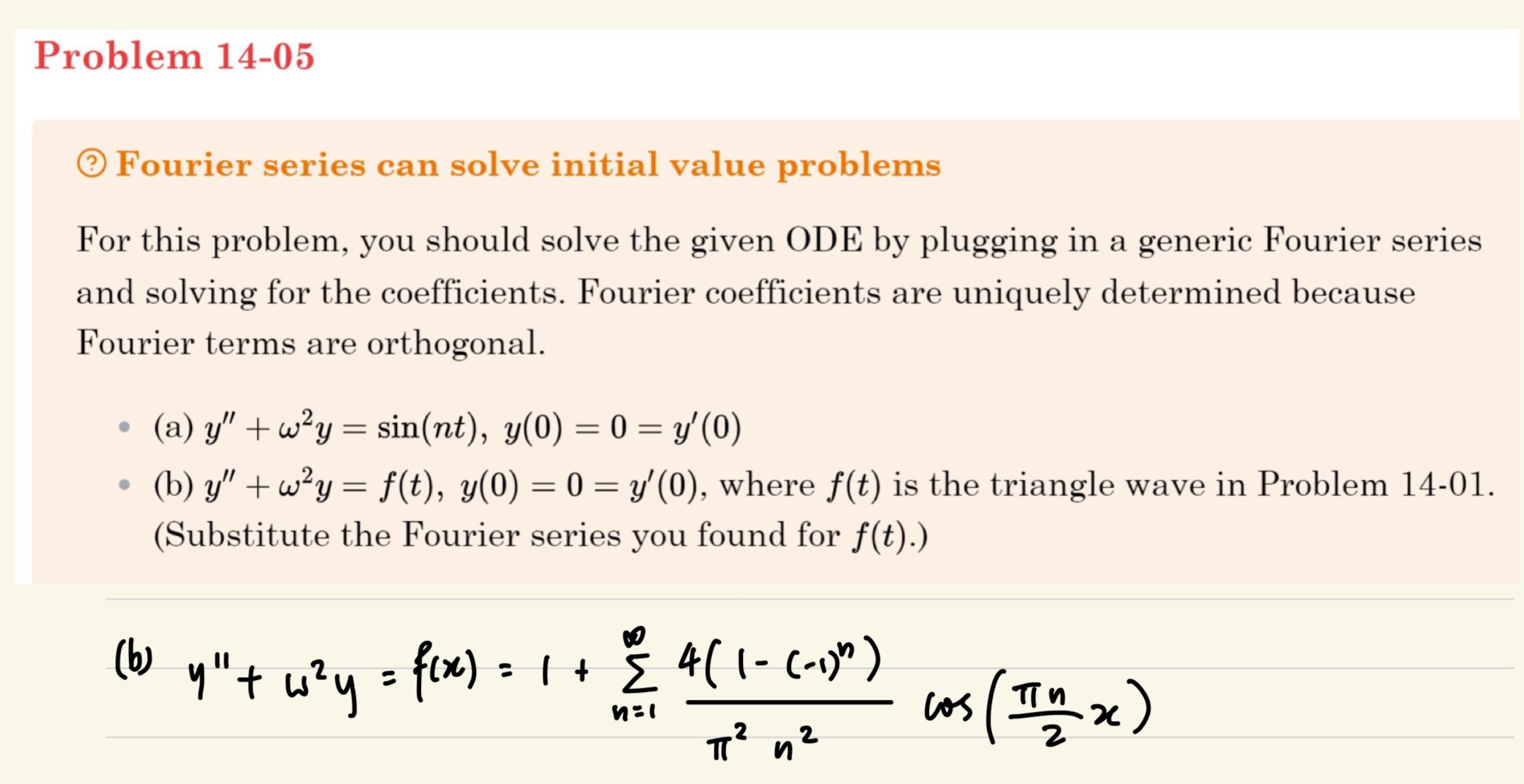 Problem 14-05Fourier series can solve initial value | Chegg.com