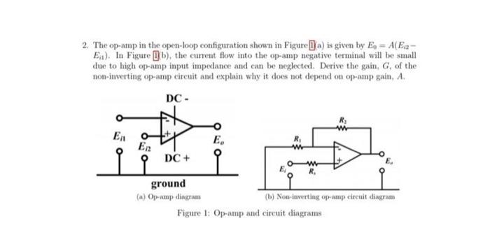 Solved 2. The op-amp in the open-loop configuration shown in | Chegg.com