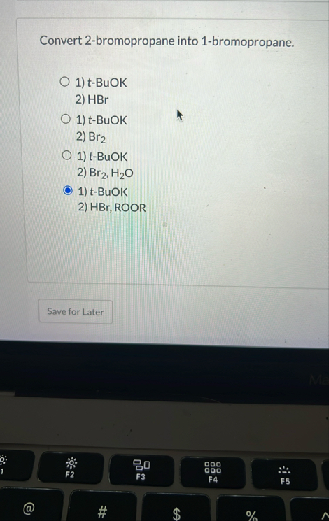Solved Convert 2-bromopropane into 1-bromopropane.t - | Chegg.com