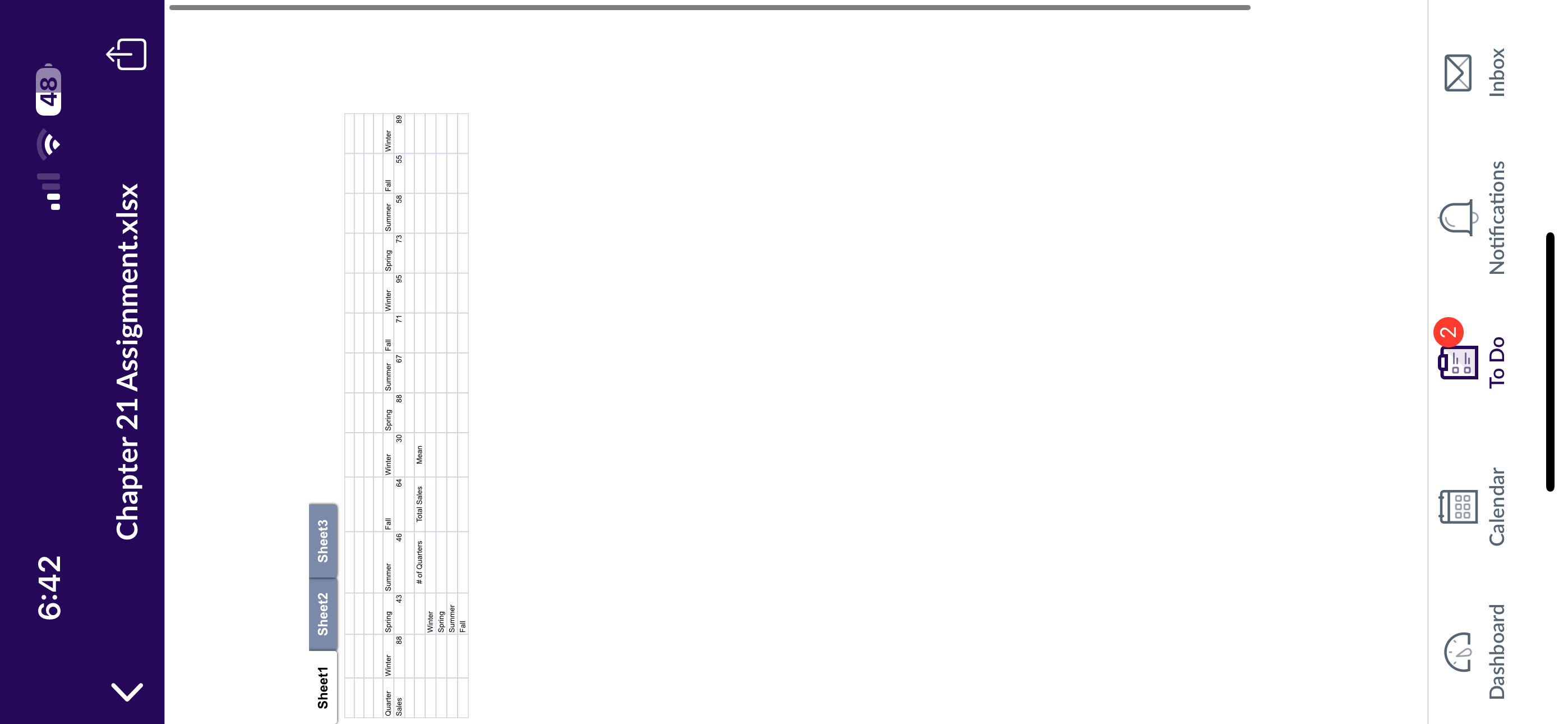 Solved Create Name Ranges for Quarter and Sales (not | Chegg.com