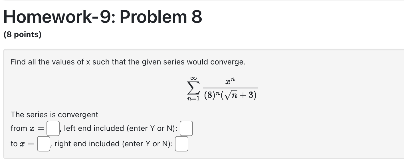Solved Homework-9: Problem 8(8 ﻿points)Find all the values | Chegg.com