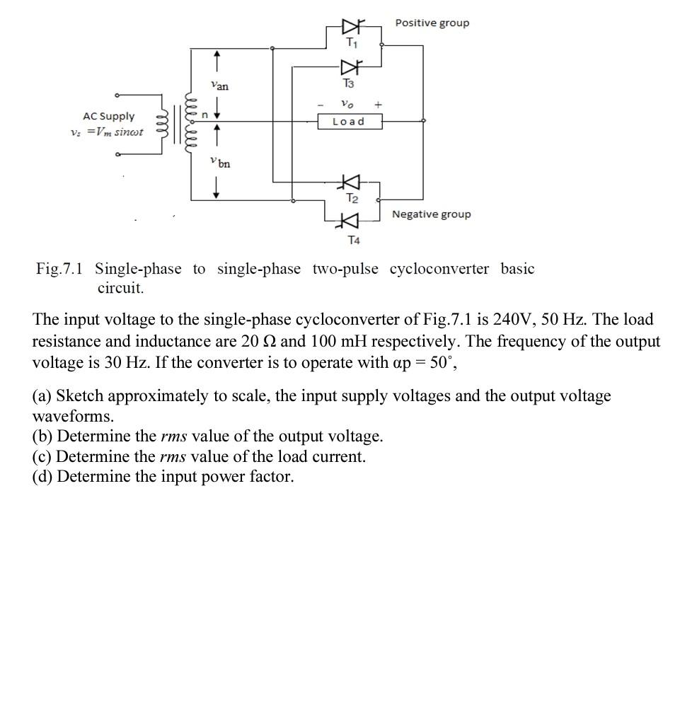 Solved Fig.7.1 Single-phase to single-phase two-pulse | Chegg.com