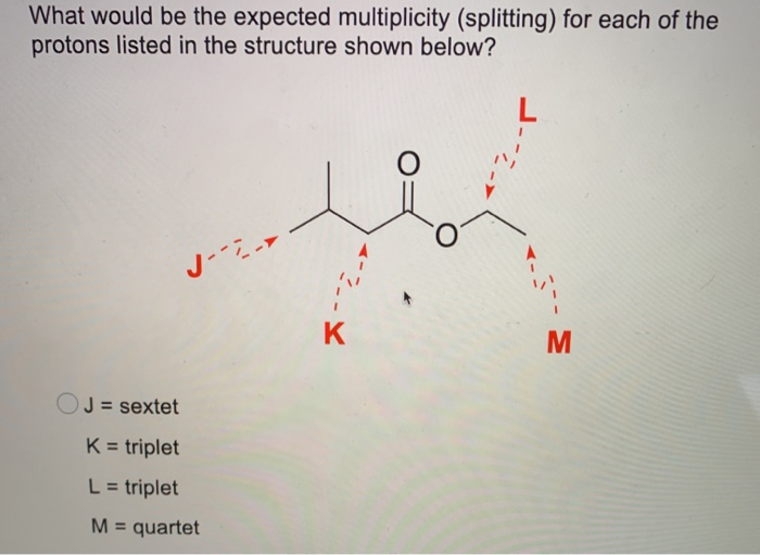 Solved What would be the expected multiplicity (splitting) | Chegg.com