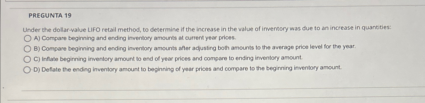 Solved Under the dollar-value LIFO retail method, to | Chegg.com