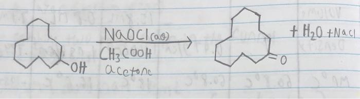 Solved A + H2O + NaCl Naocliae) CH₃COOH "OH acetone o | Chegg.com
