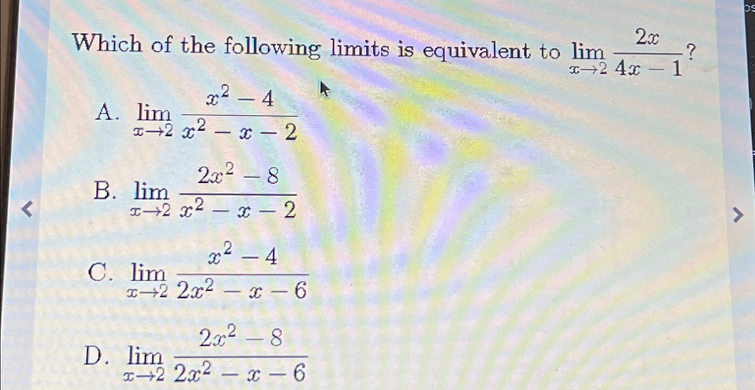 Solved Which of the following limits is equivalent to | Chegg.com