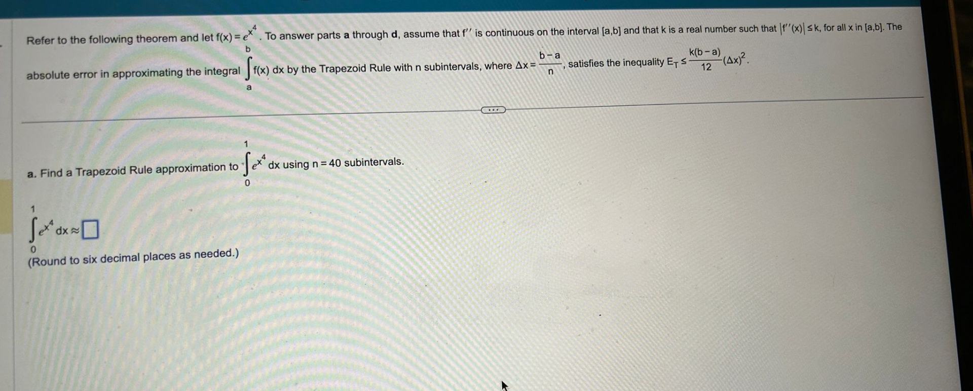 Solved absolute error in approximating the integral | Chegg.com