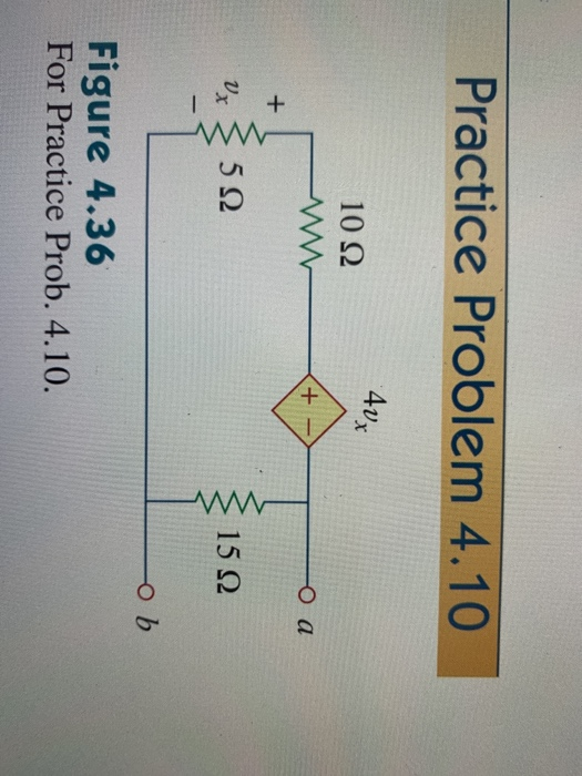 Solved Practice Problem 4.10 AUx 10 Ω юа + + 5Ω 15 Q o b | Chegg.com Solved Practice Problem 4.10 AUx 10 Ω юа + + 5Ω 15 Q o b | Chegg.com