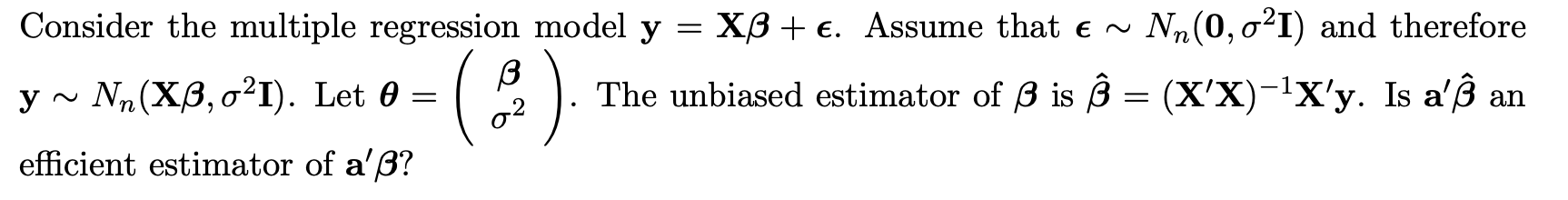 Solved Consider the multiple regression model y=xβ+εlon. | Chegg.com
