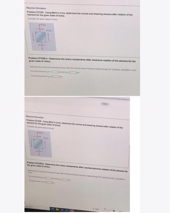 Solved Required information Problem 07.035. Using Mohr's | Chegg.com