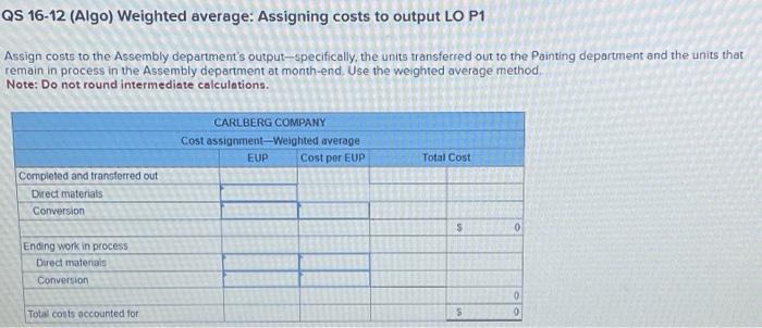 Solved Corlberg Company has two manufacturing departments, | Chegg.com