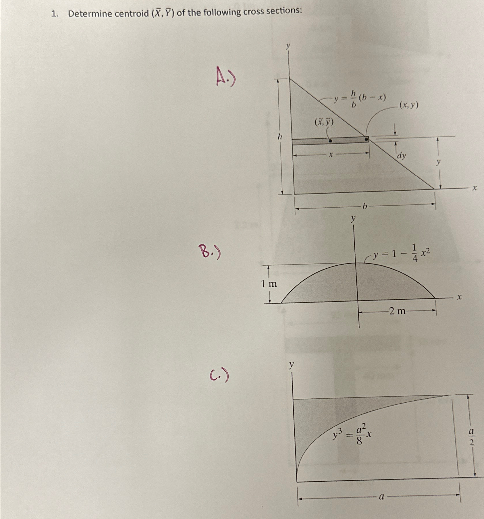 Determine centroid (x‾,bar (Y)) ﻿of the following | Chegg.com