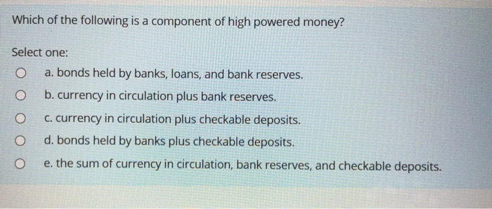 Solved Which of the following is a component of high powered | Chegg.com