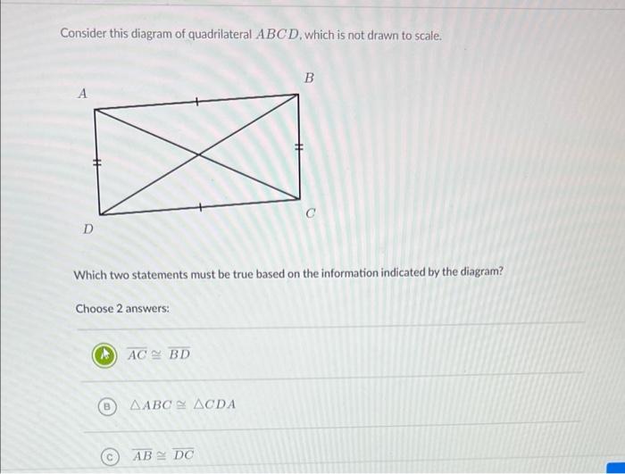 Solved Consider this diagram of quadrilateral ABCD, which is | Chegg.com
