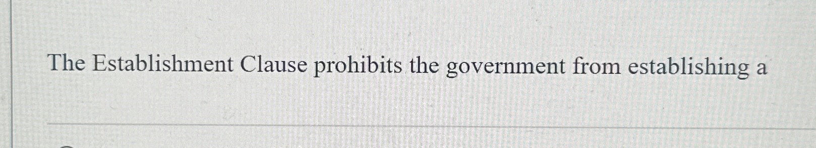 Solved The Establishment Clause prohibits the government | Chegg.com