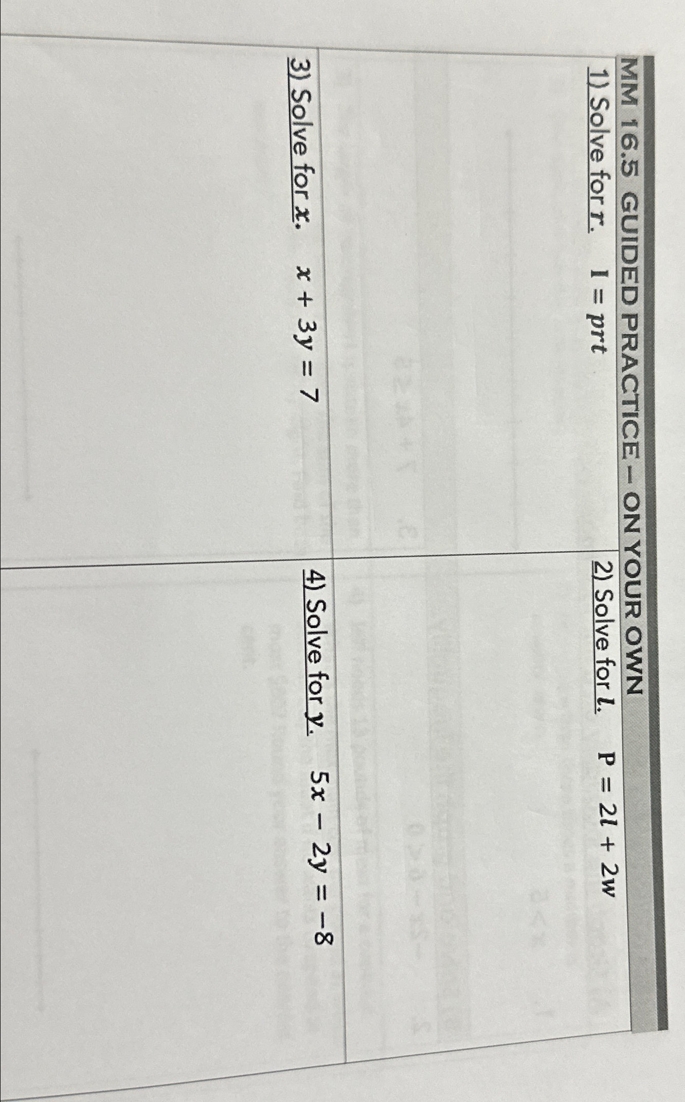 Solved MM 16.5 ﻿GUIDED PRACTICE - ﻿ON YOUR OWNSolve for r. | Chegg.com