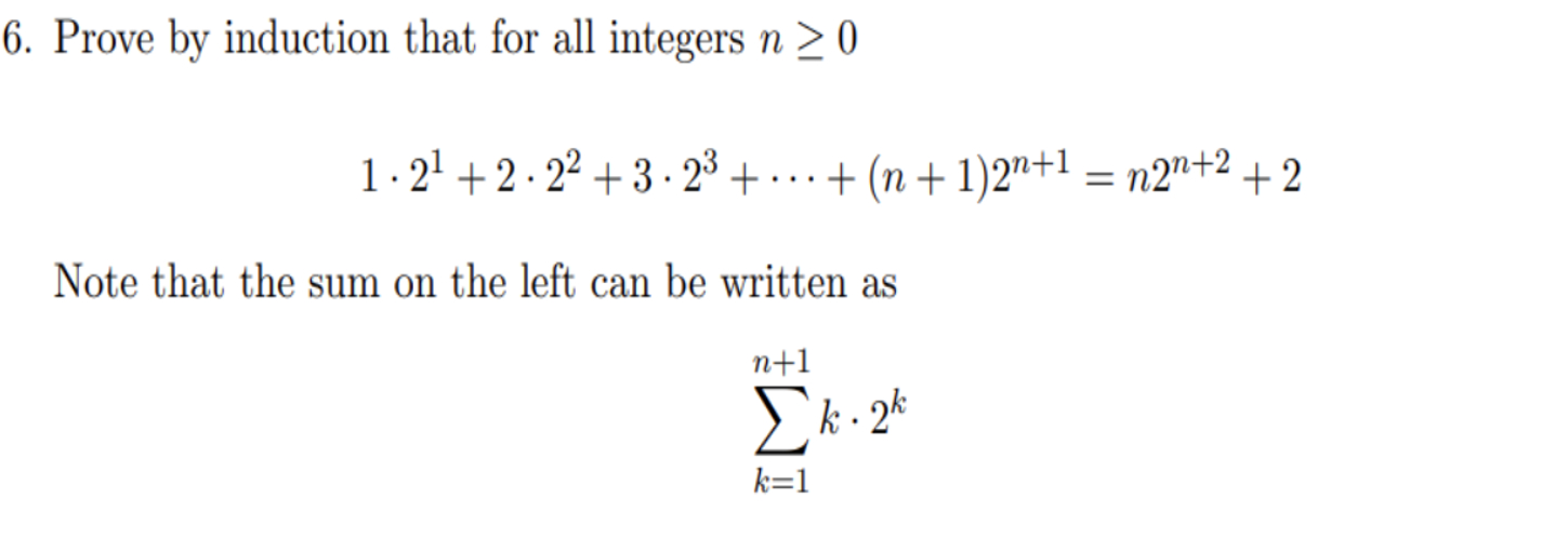Solved Prove by induction that for all integers | Chegg.com