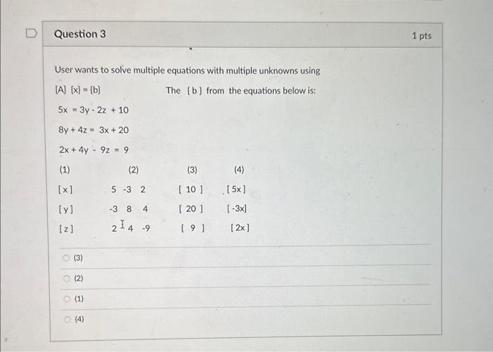Solved User wants to solve multiple equations with multiple | Chegg.com