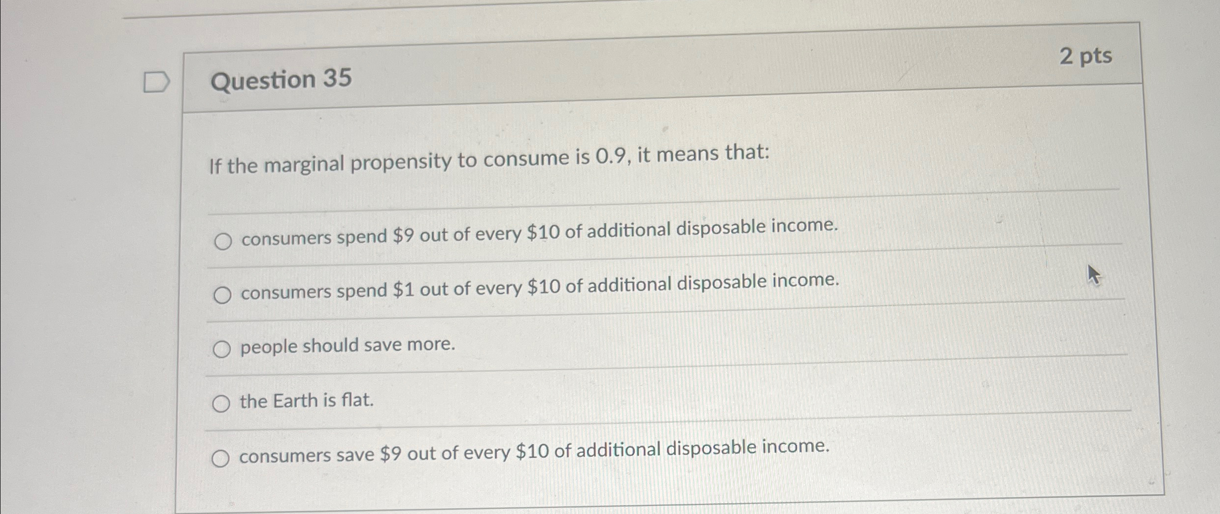 Solved Question 352 ﻿ptsIf the marginal propensity to | Chegg.com