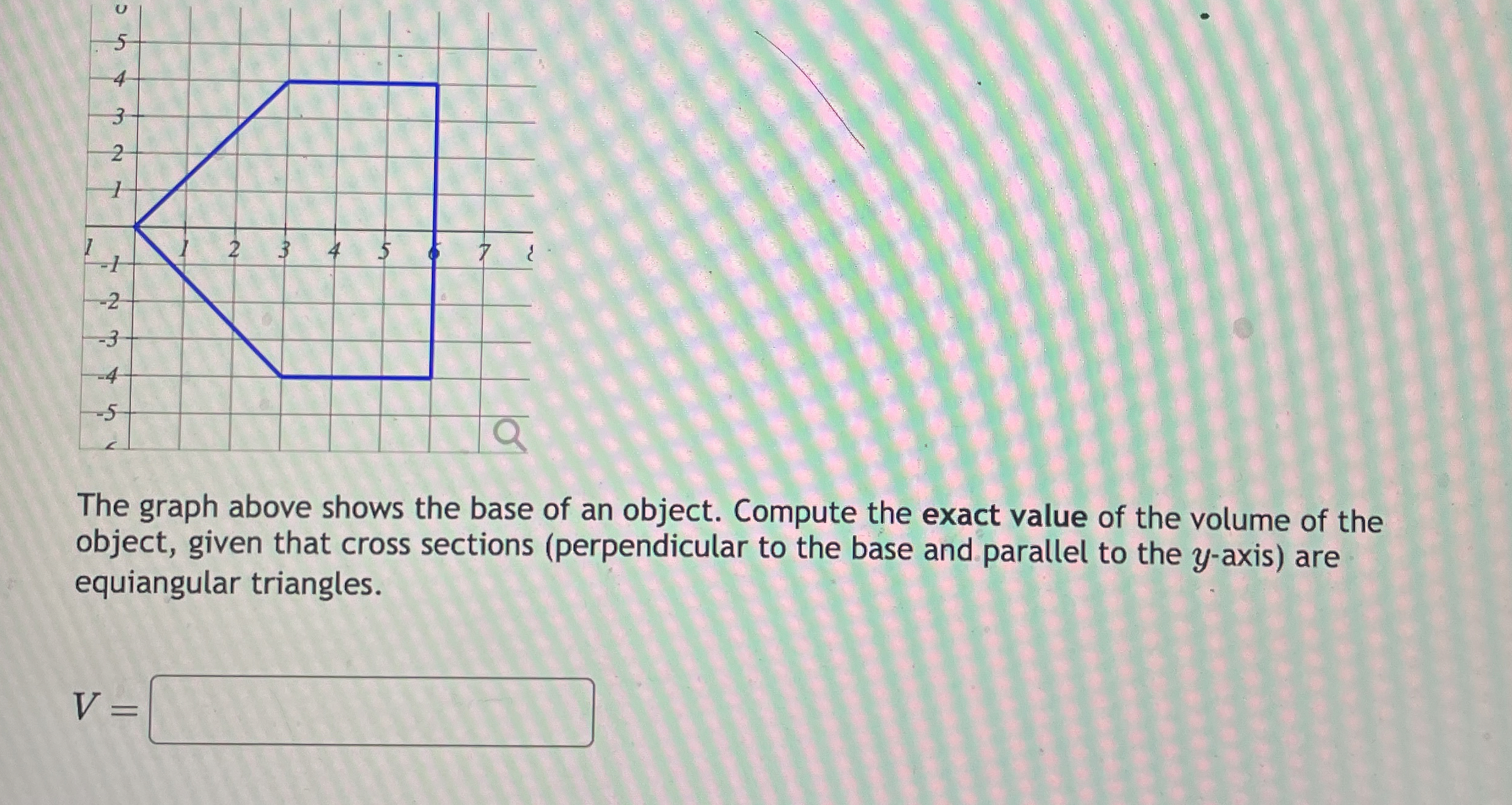 Solved The graph above shows the base of an object. Compute | Chegg.com