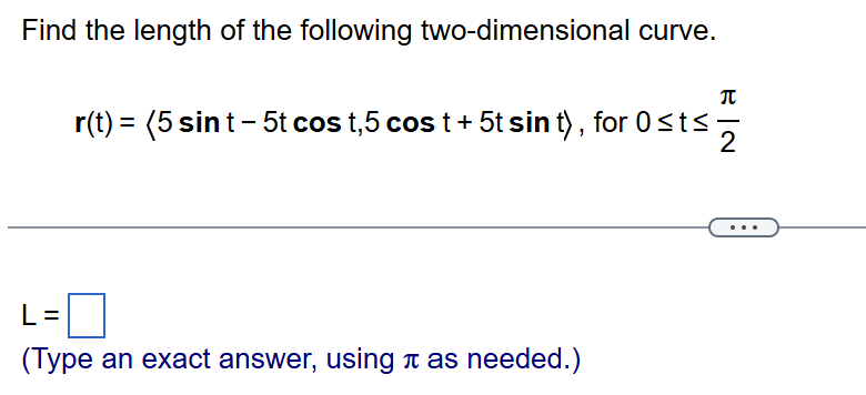Solved Find the length of the following ﻿two-dimensional | Chegg.com