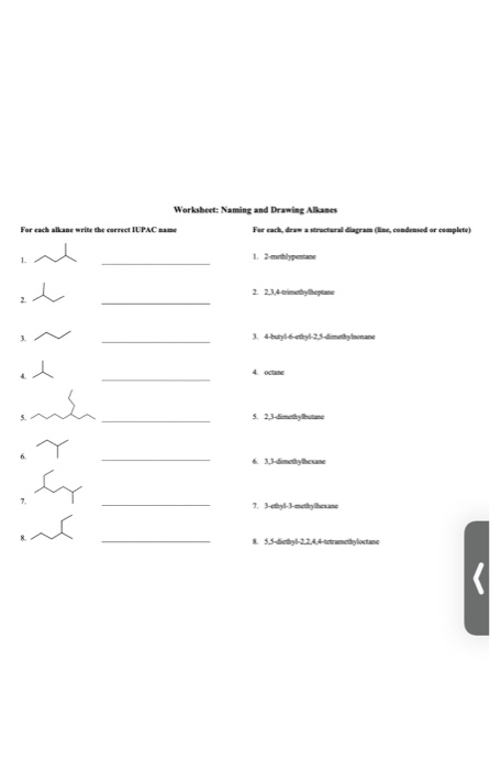 Worksheet: Naming and Drawing Alkynes and Cydie | Chegg.com