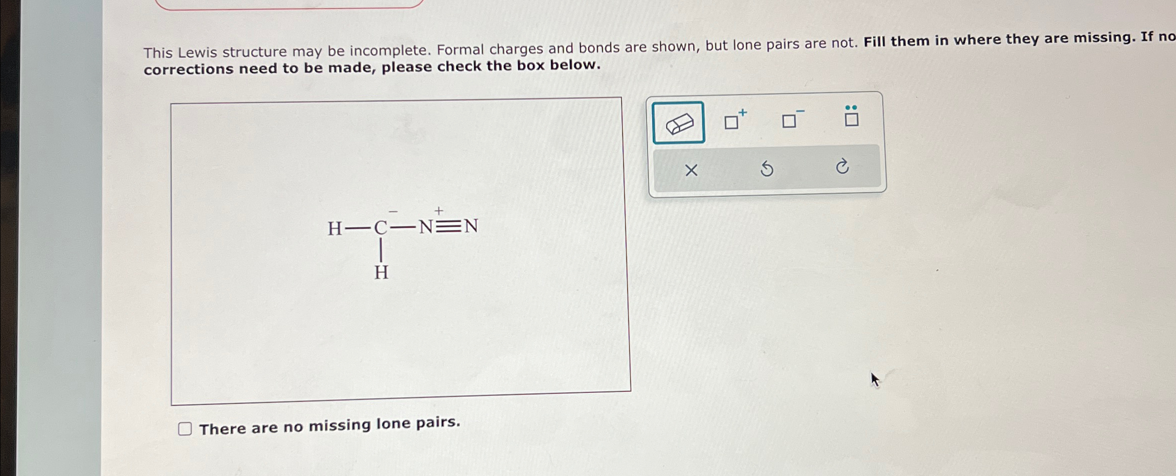 Solved This Lewis structure may be incomplete. Formal | Chegg.com