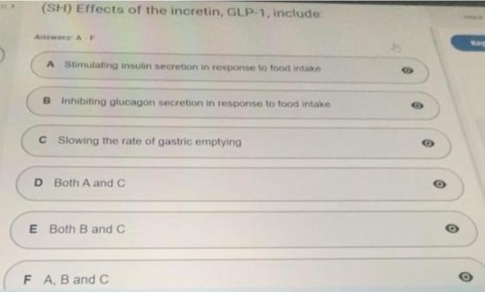 Solved (SH) Effects of the incretin, GLP-1, include Aswwerim | Chegg.com