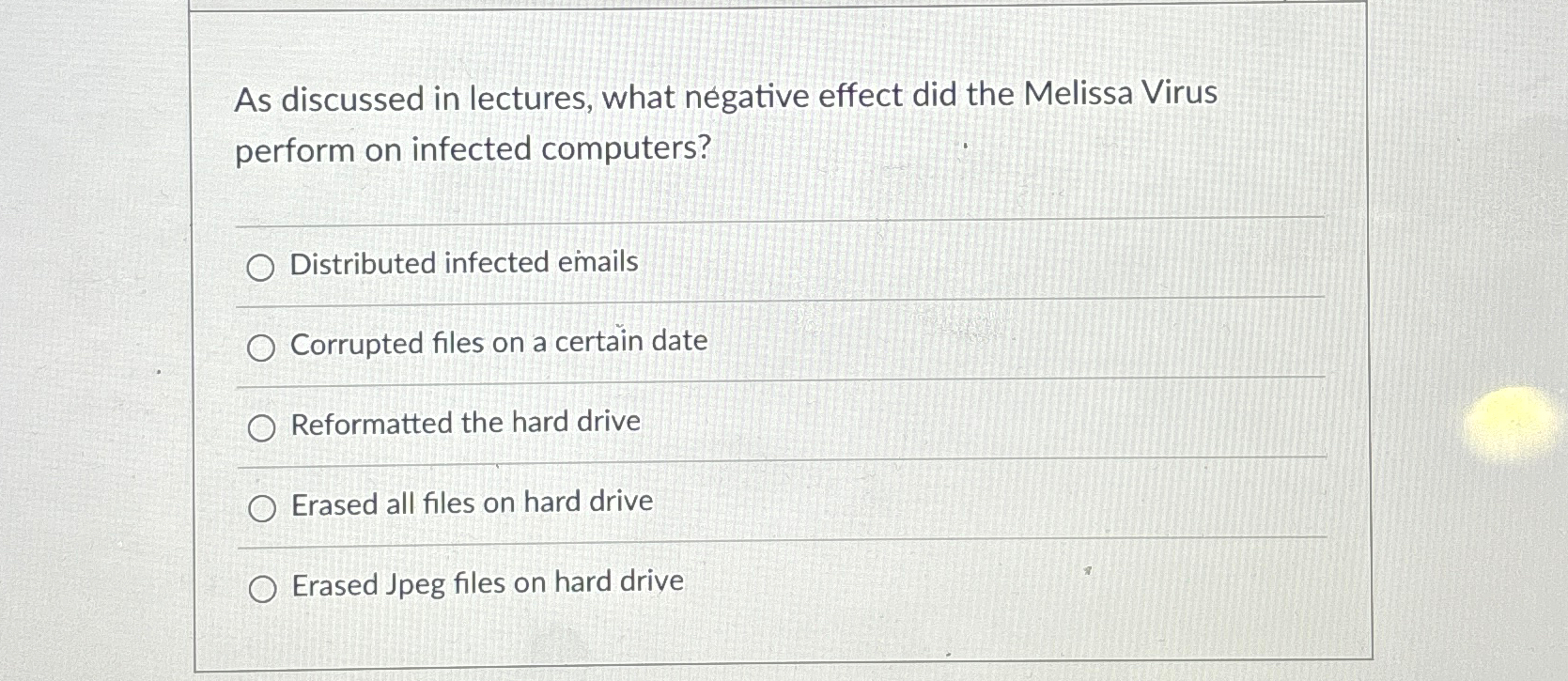 Solved As discussed in lectures, what negative effect did | Chegg.com