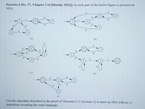 Exercise 6 (Ex. 37, ﻿Chapter 3 ﻿of [Martin; 2011]). | Chegg.com