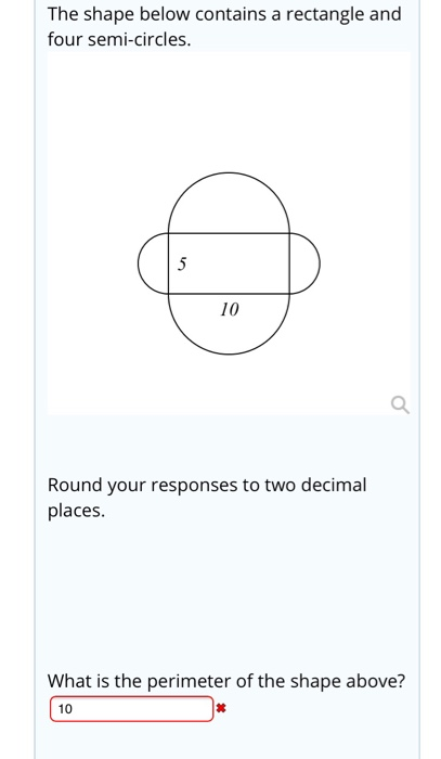 Solved The shape below contains a rectangle and four | Chegg.com