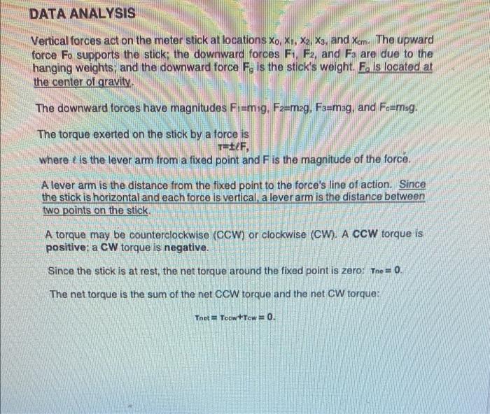 Lab 8: Torque and Equilibrium The purpose of this | Chegg.com
