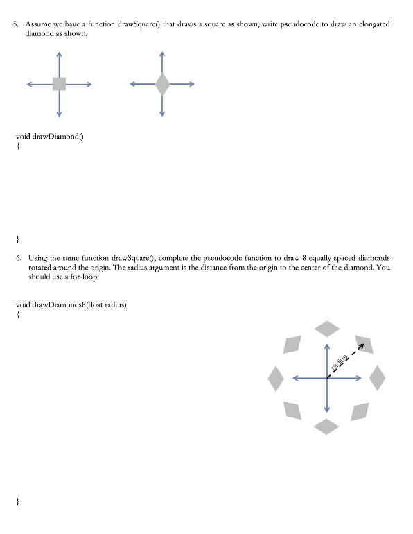 Solved Assume we have a function drawSquare 0 ﻿that draws a | Chegg.com